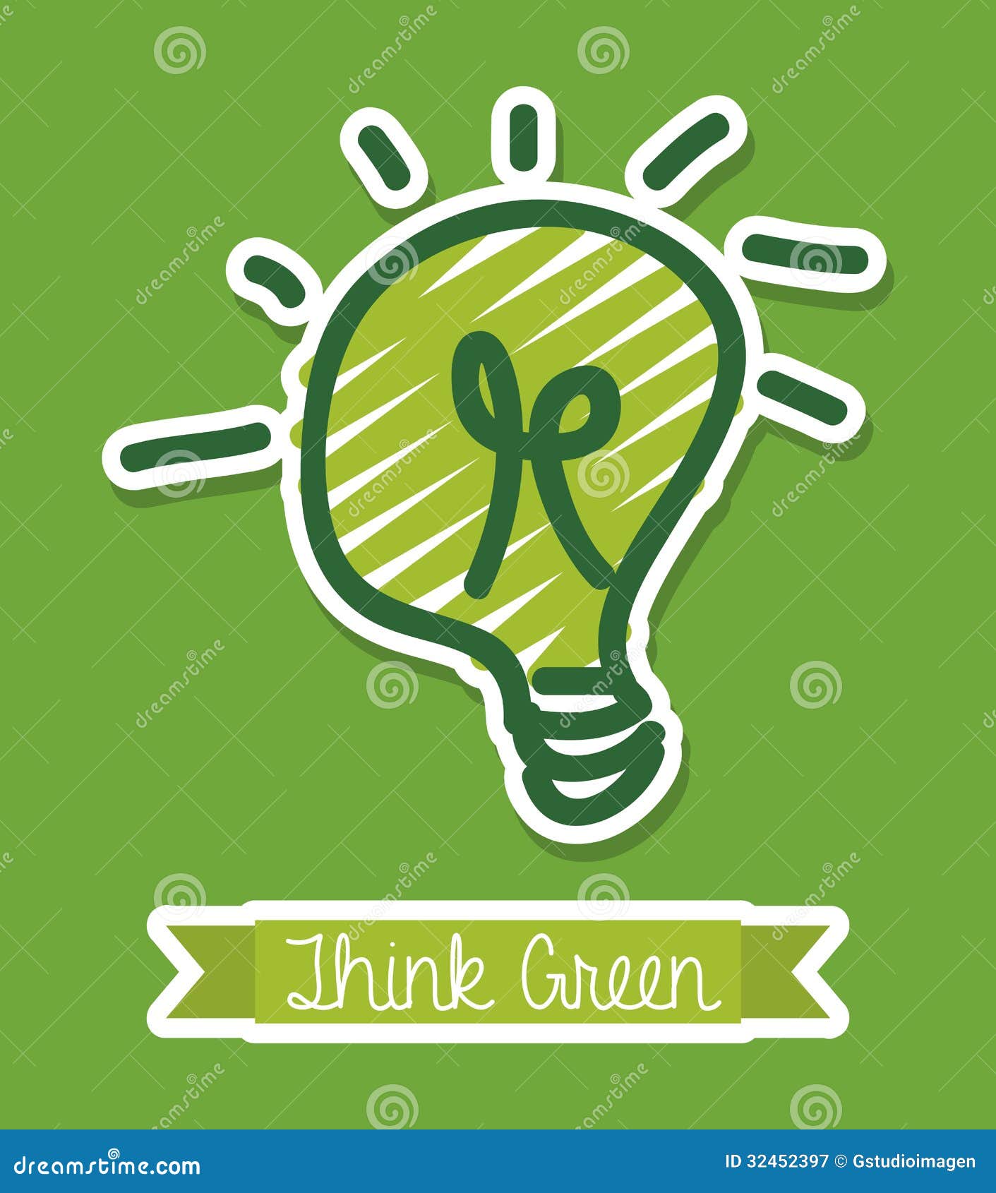 Think green stock vector. Illustration of light, element - 32452397