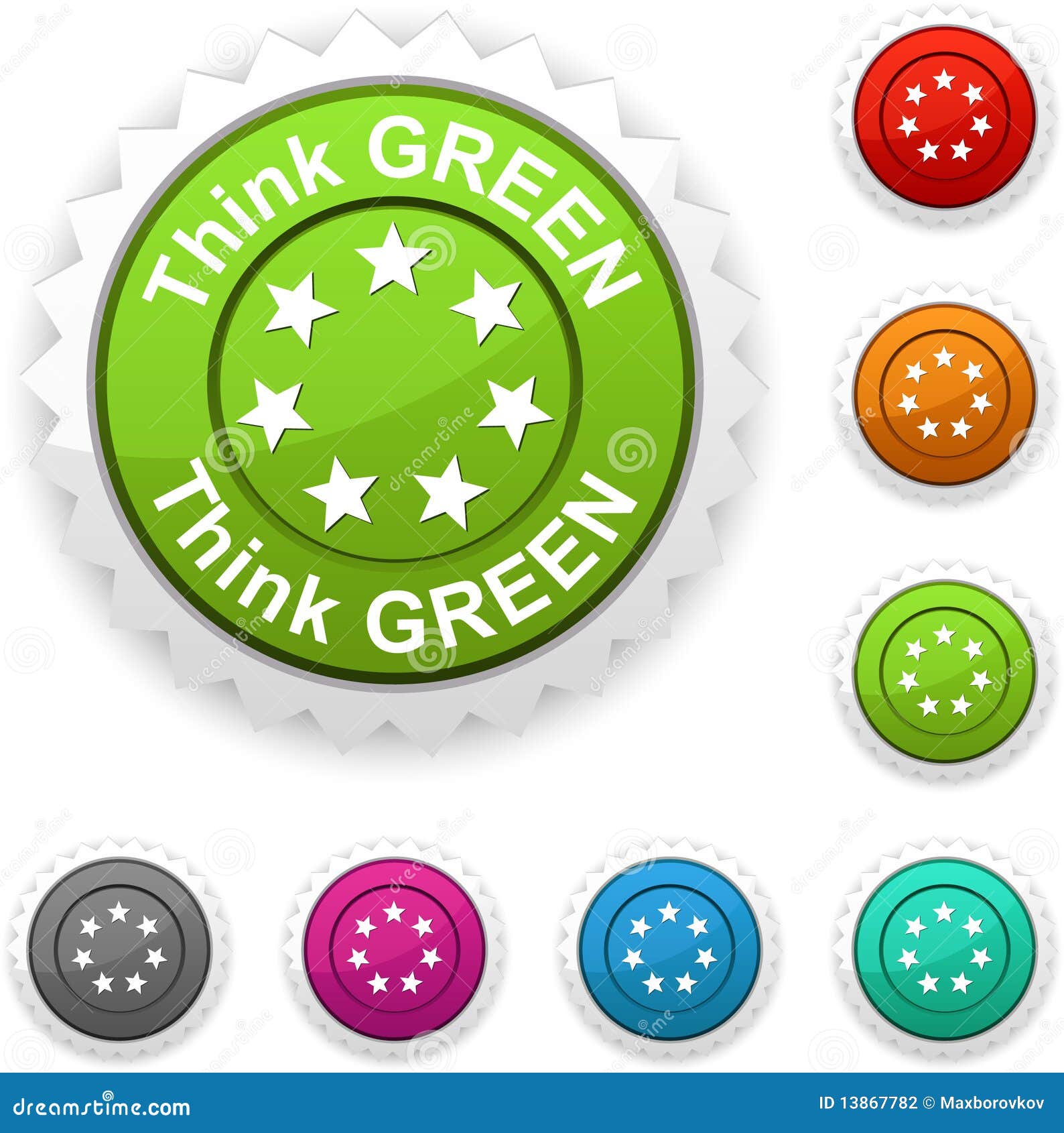 Green Award Ribbon Icon Vector Illustration | CartoonDealer.com #140301170