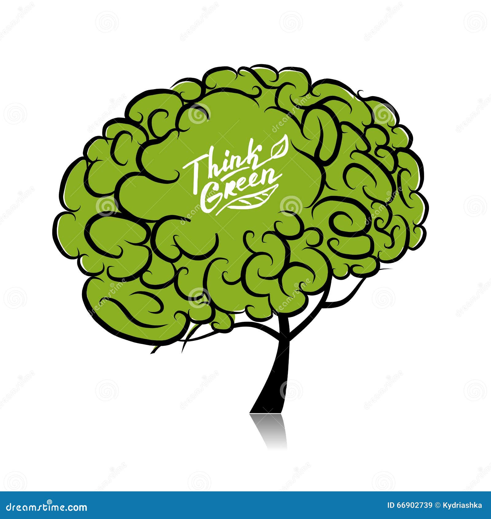 Think Green. Brain Tree Concept for Your Design Stock Vector ...