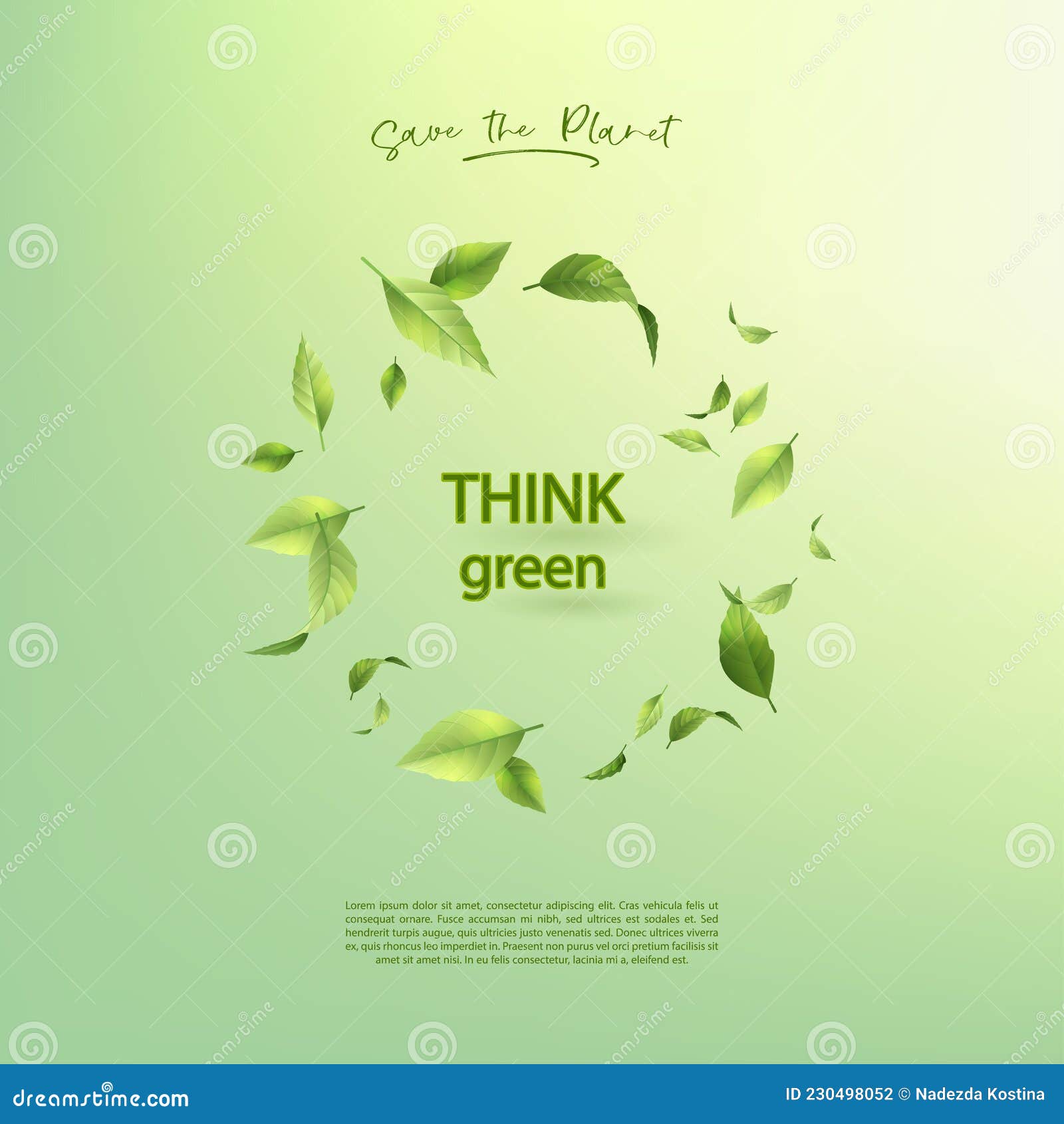 Think green concept stock vector. Illustration of design - 230498052
