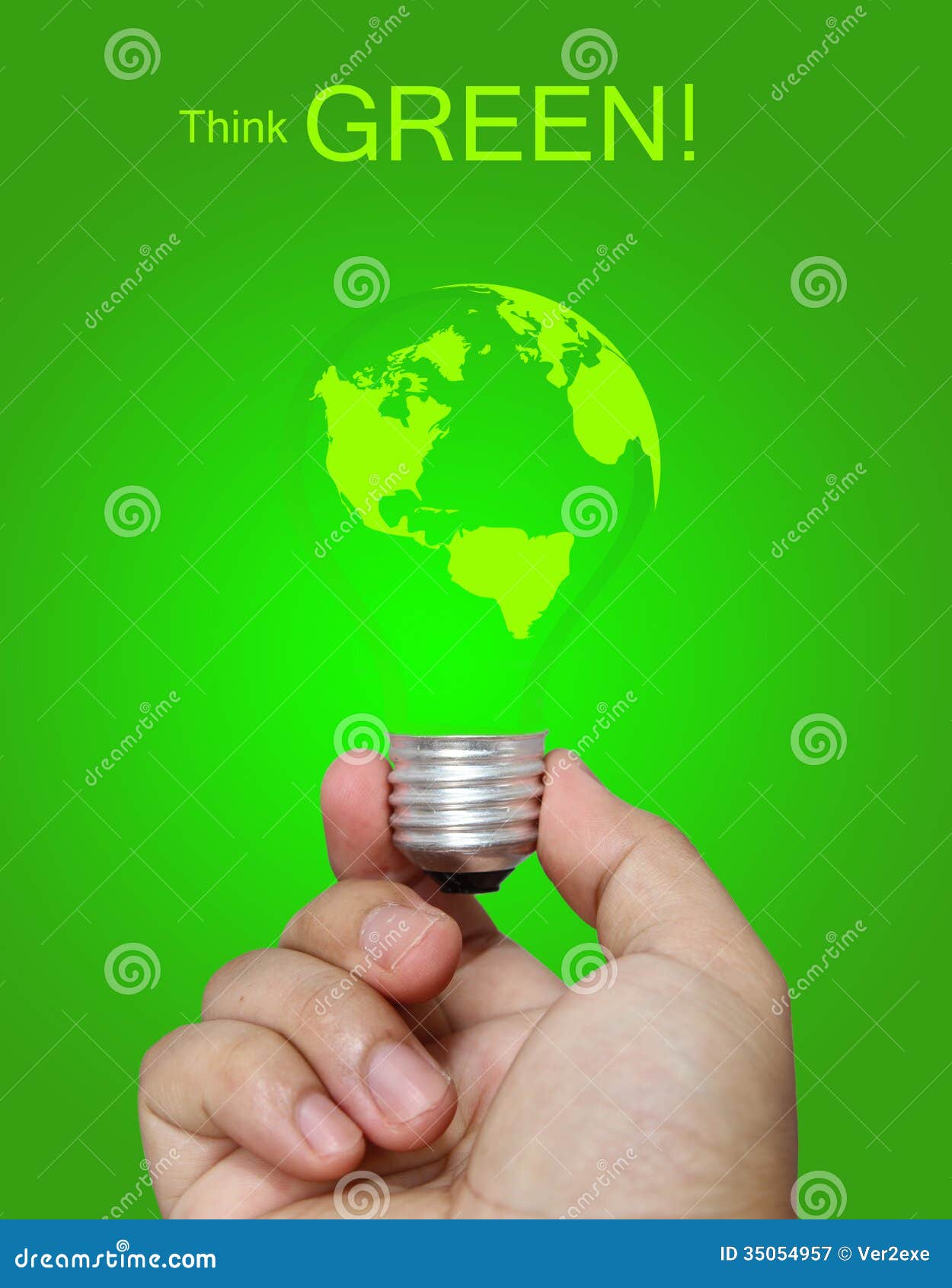 Think Green! Save The Earth, Recycle. Pollution Concept. Say NO To ...