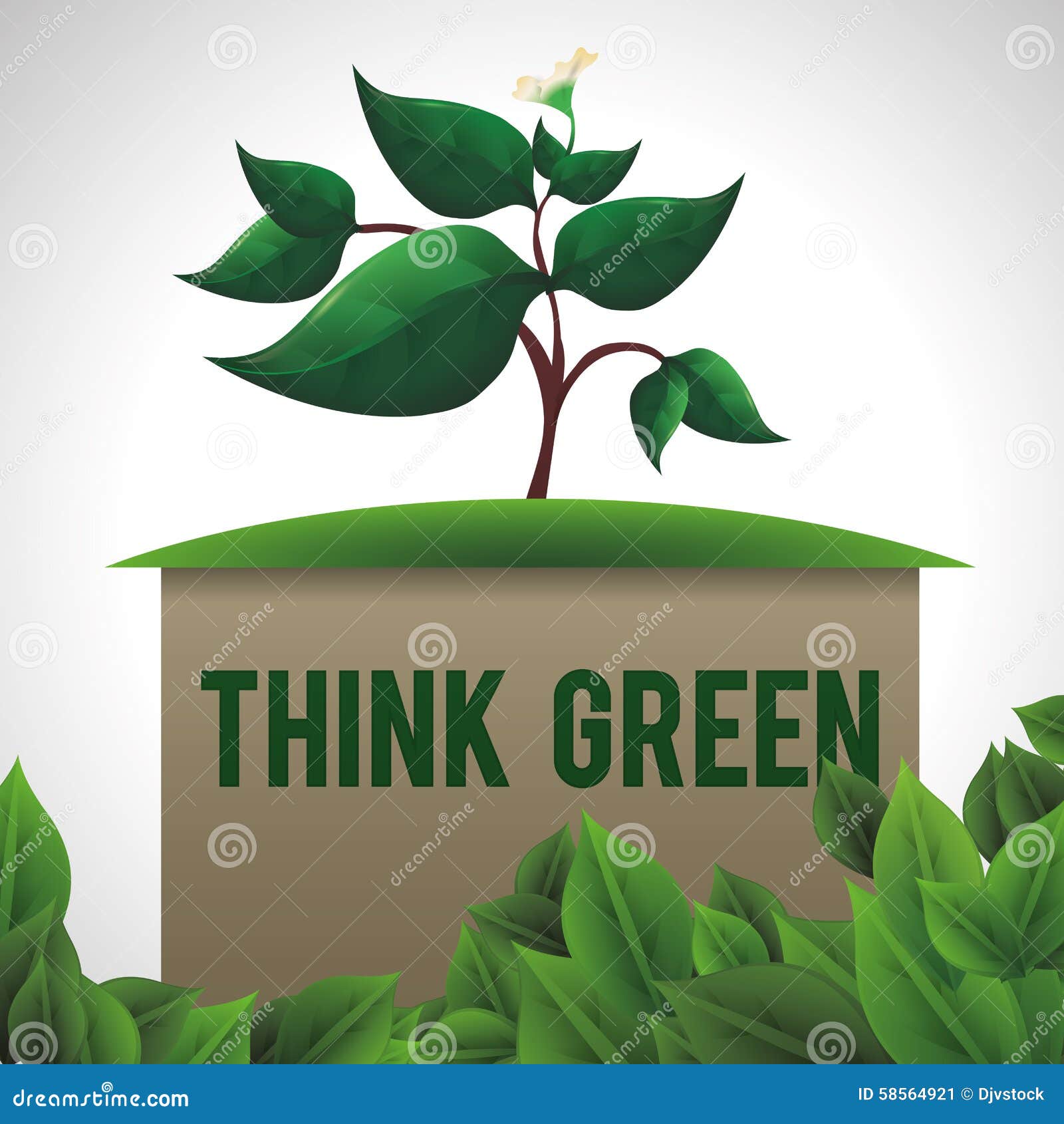 Think green design stock vector. Illustration of symbol - 58564921