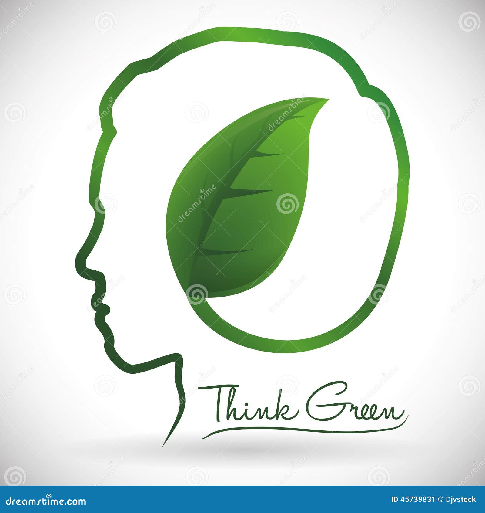Think green design stock vector. Illustration of figure - 45739831