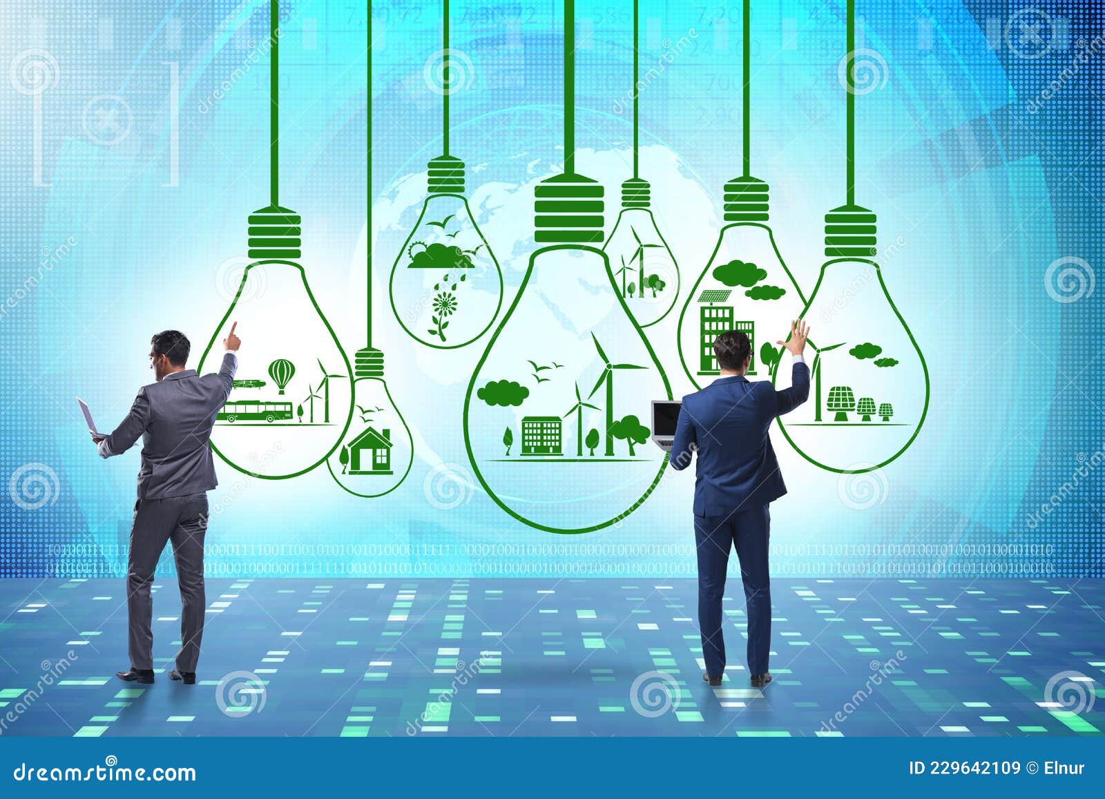 Think Green Ecological Concept with Businessman Stock Image - Image of ...