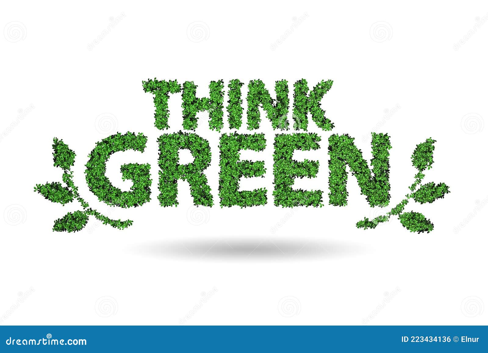 Think Green Ecological Concept - 3d Rendering Stock Illustration ...
