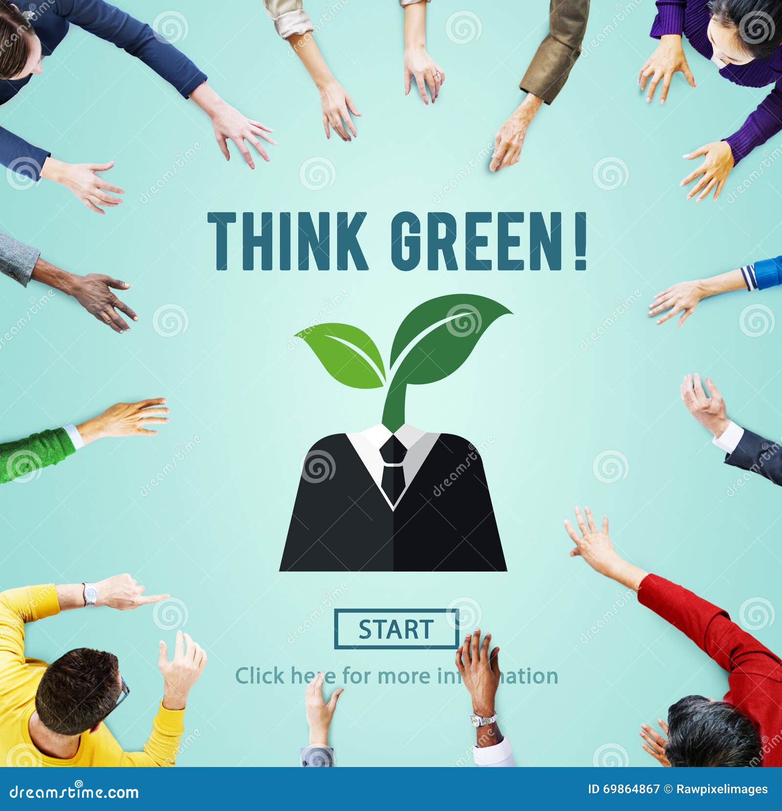 Think Green Ecology Environmental Conservation Concept Stock ...