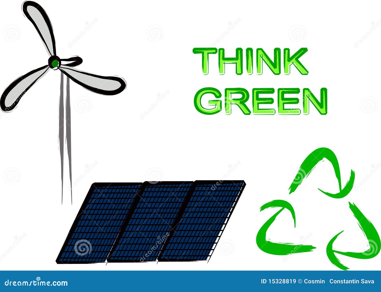 Think green elements stock vector. Illustration of energy - 15328819