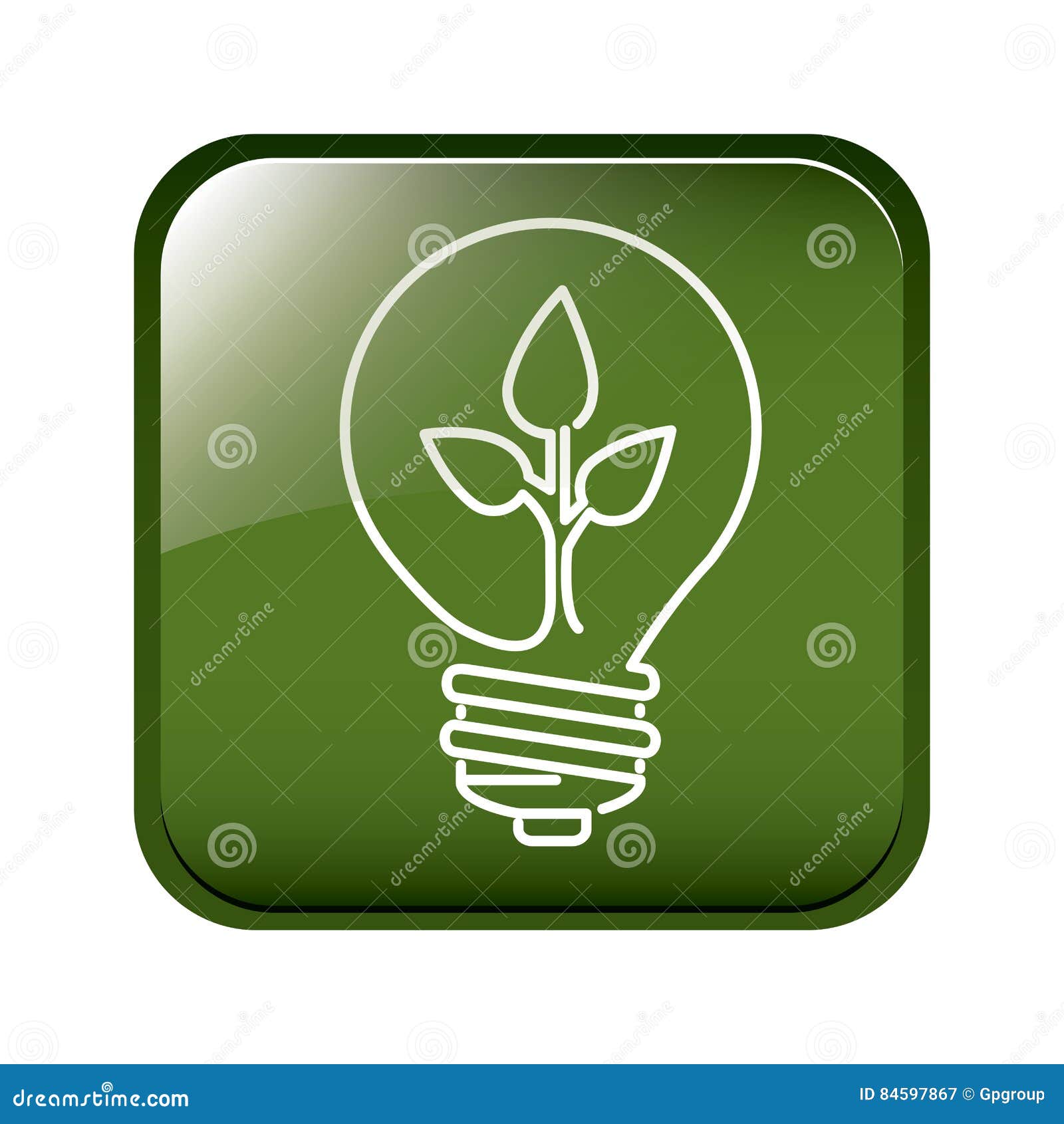 Think green energy stock vector. Illustration of bulb - 84597867