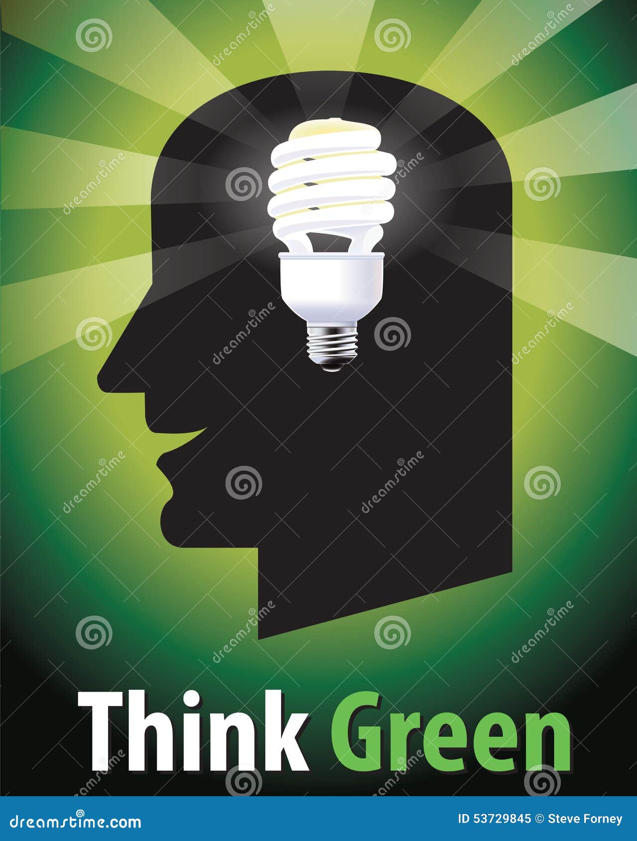 Think Green stock vector. Illustration of energy, conservation - 53729845