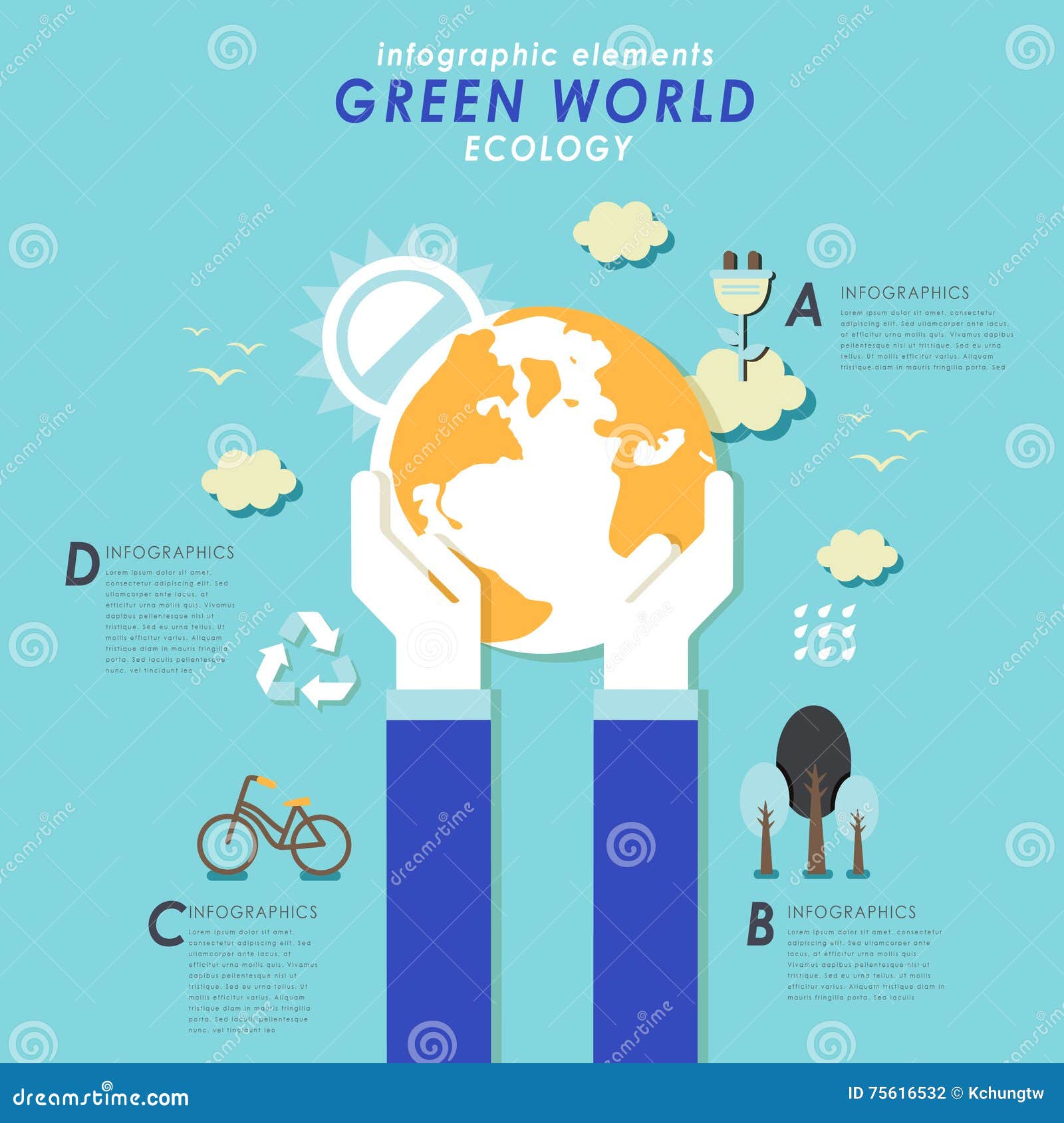 Think green flat design stock illustration. Illustration of options ...