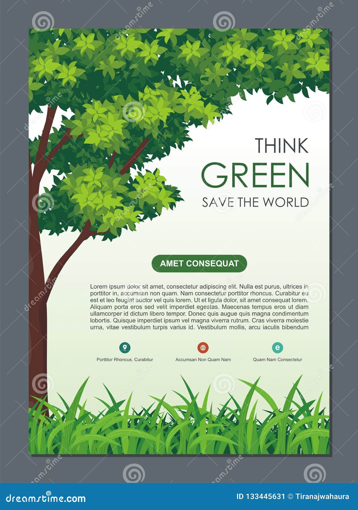 Go Green, Save Nature Flyer, Banner or Pamphlet Stock Vector ...