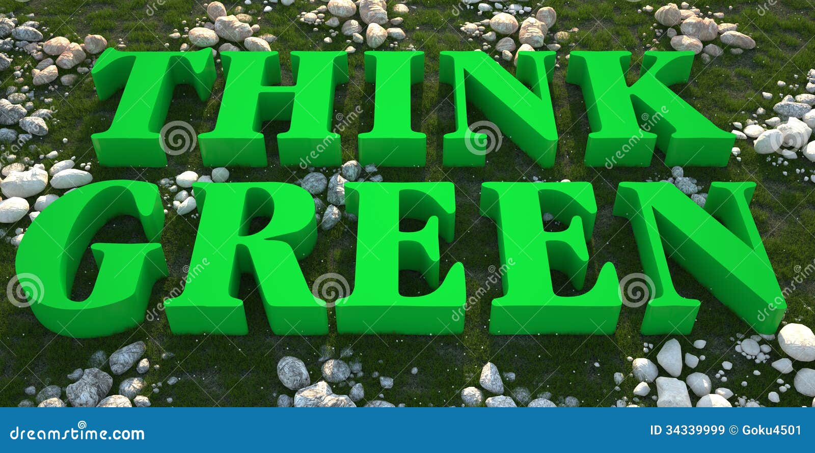 Think Green on green grass stock image. Image of conservation - 34339999