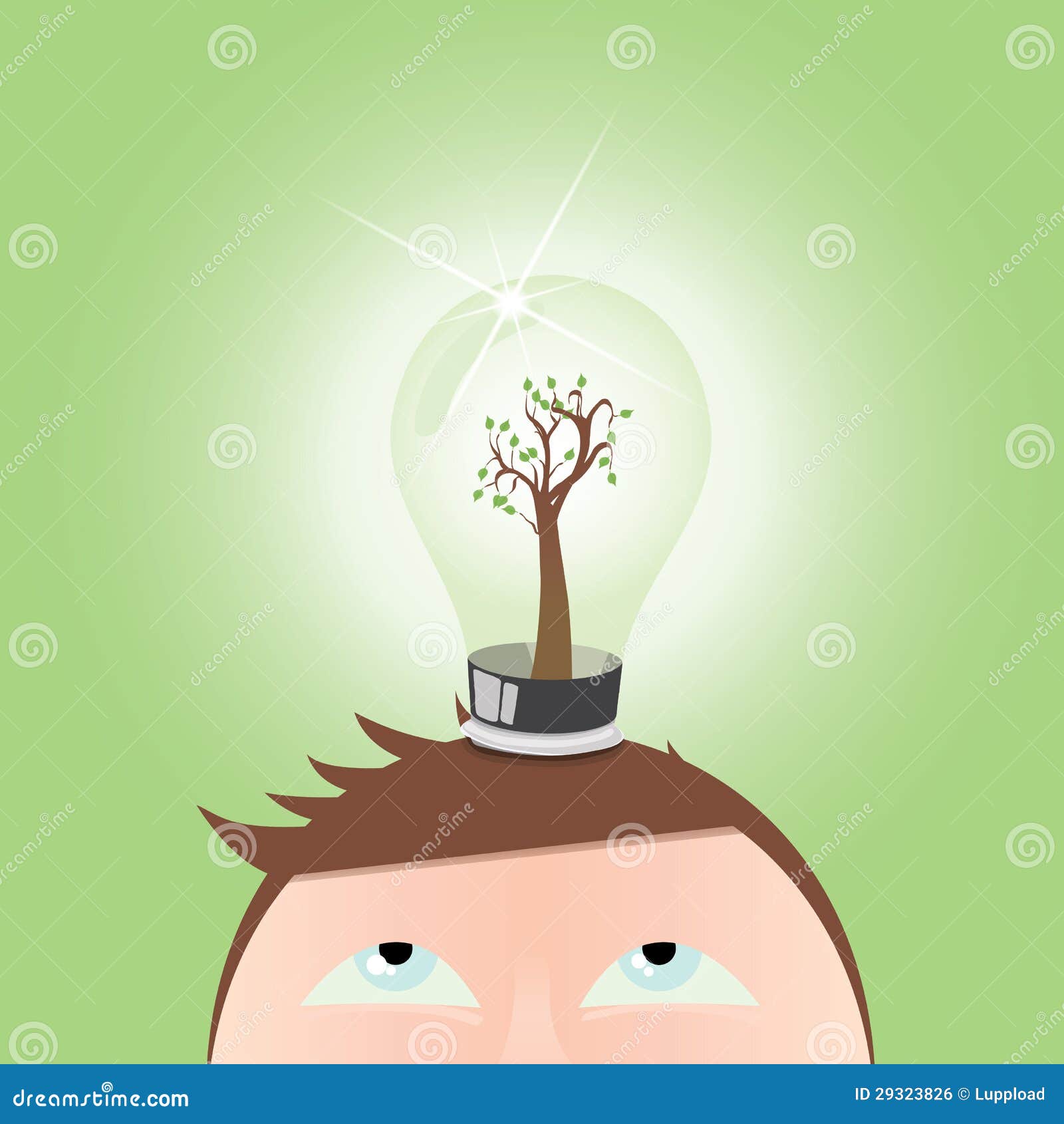 Think green human mind stock vector. Illustration of energy - 29323826
