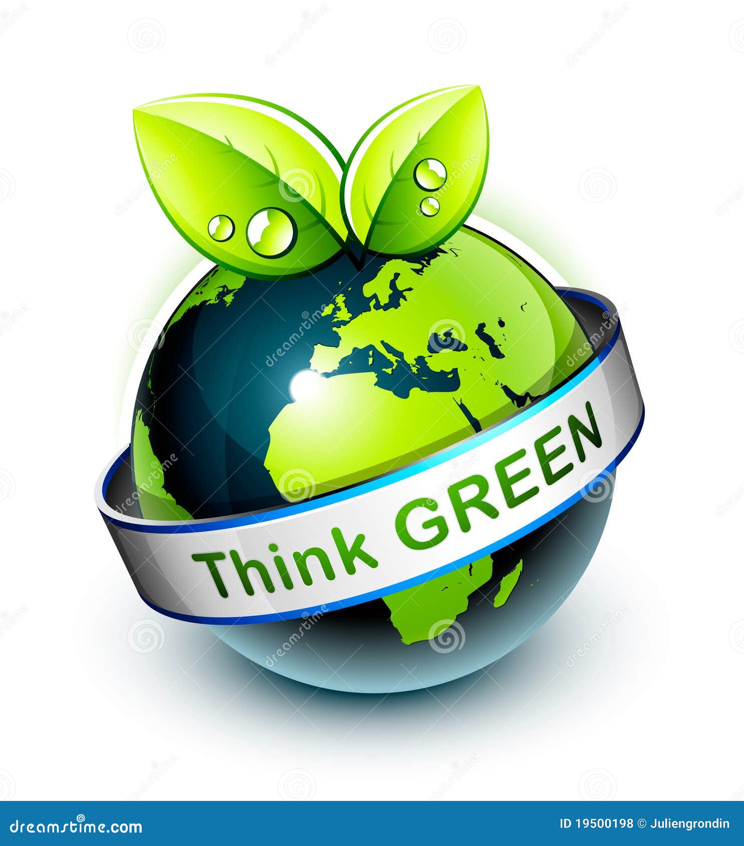 Think green icon stock illustration. Illustration of earth - 19500198