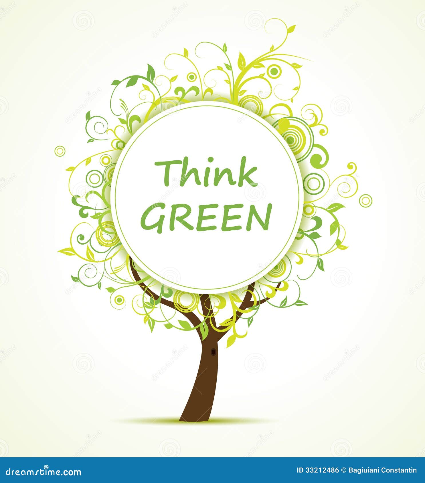 Think Green stock vector. Illustration of modern, green - 33212486