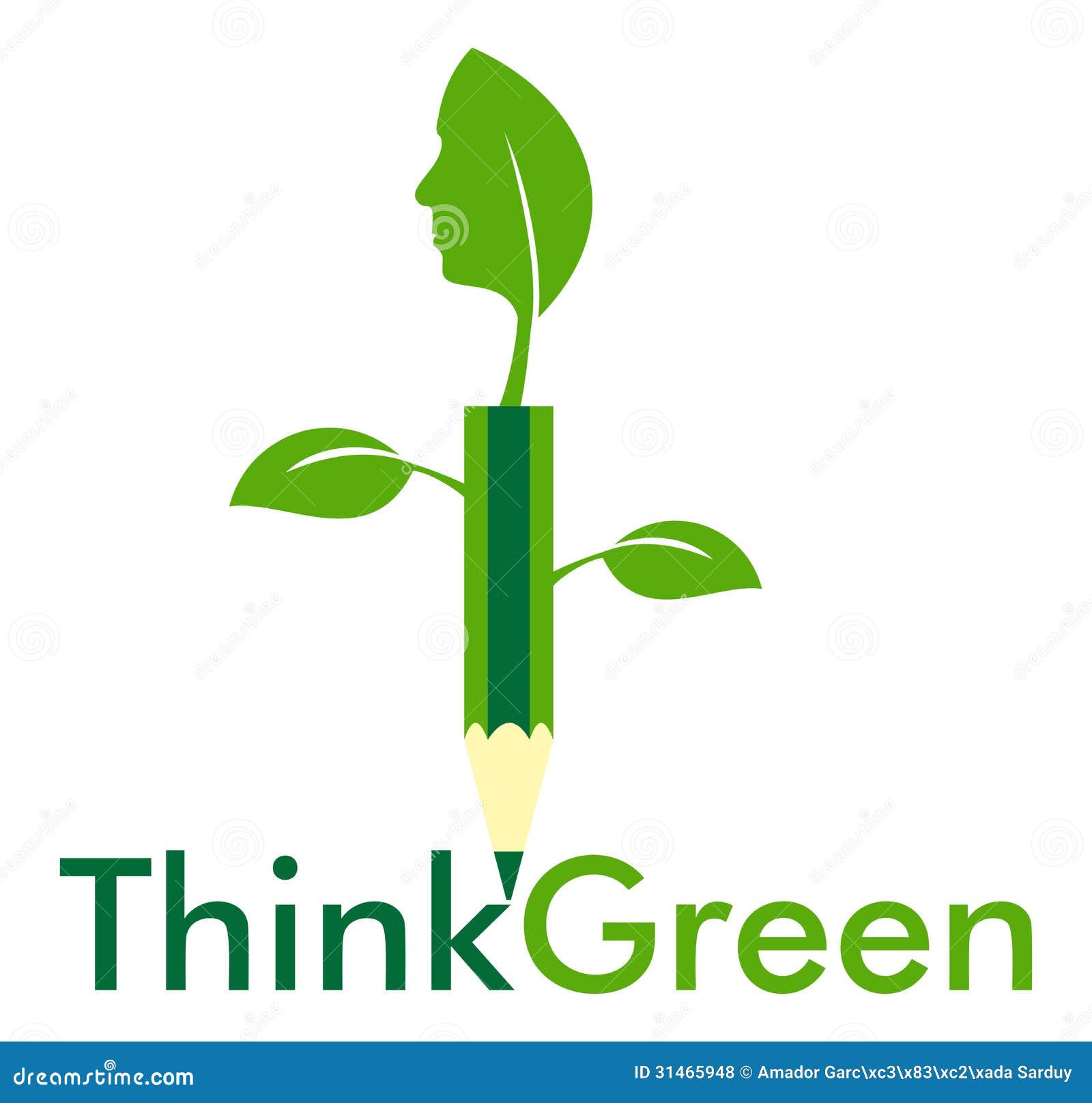 Think green innovation stock vector. Illustration of person - 31465948