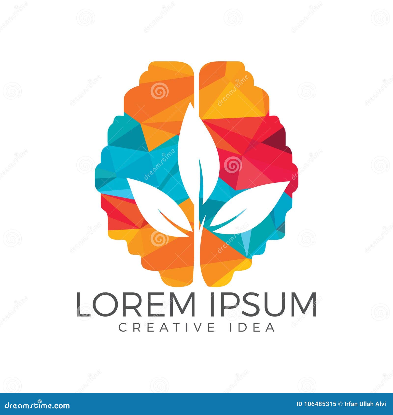 Green Plant and Brain Logo Design. Stock Vector - Illustration of ...