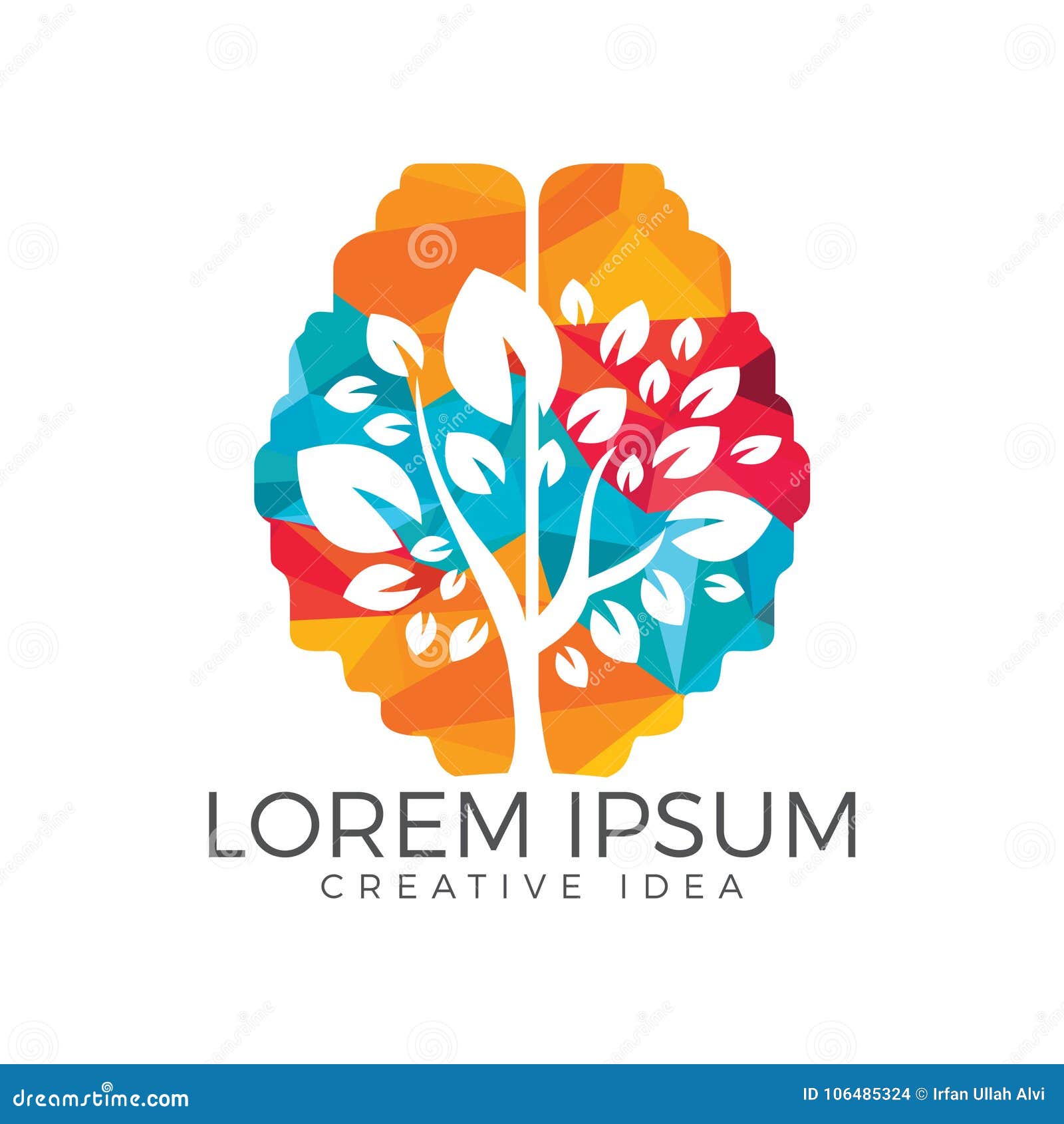 Green Plant and Brain Logo Design. Stock Vector - Illustration of ...