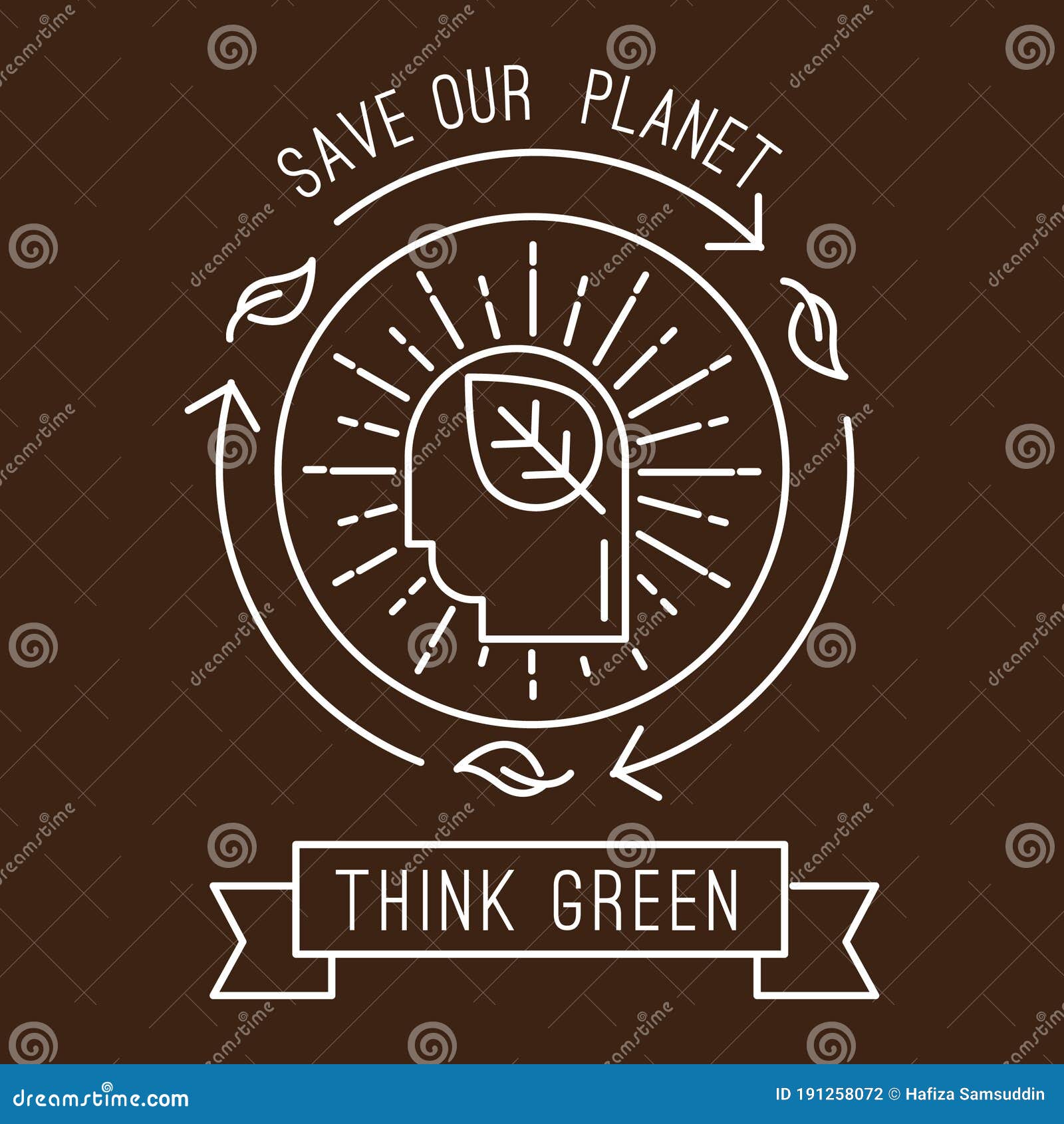 Think Green Label. Vector Illustration Decorative Design Stock Vector ...