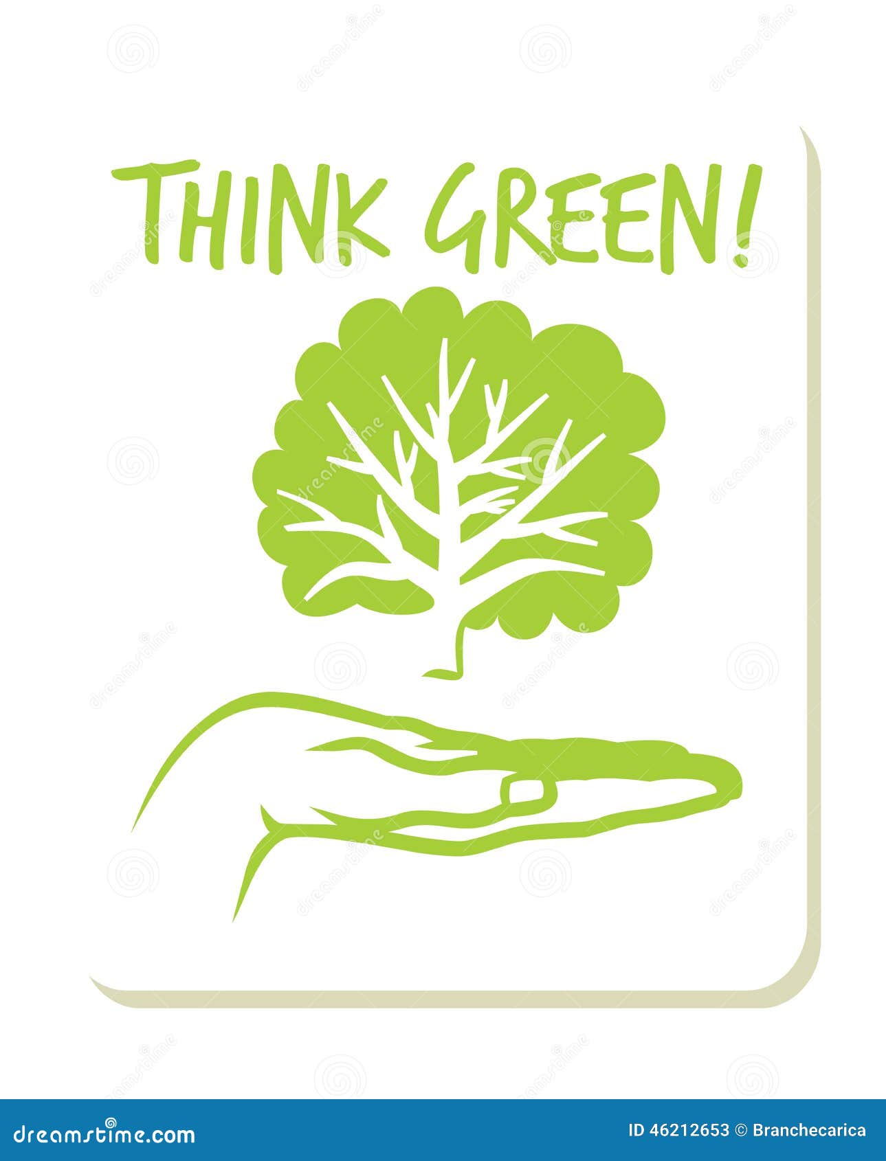 Think Green label stock vector. Illustration of natural - 46212653