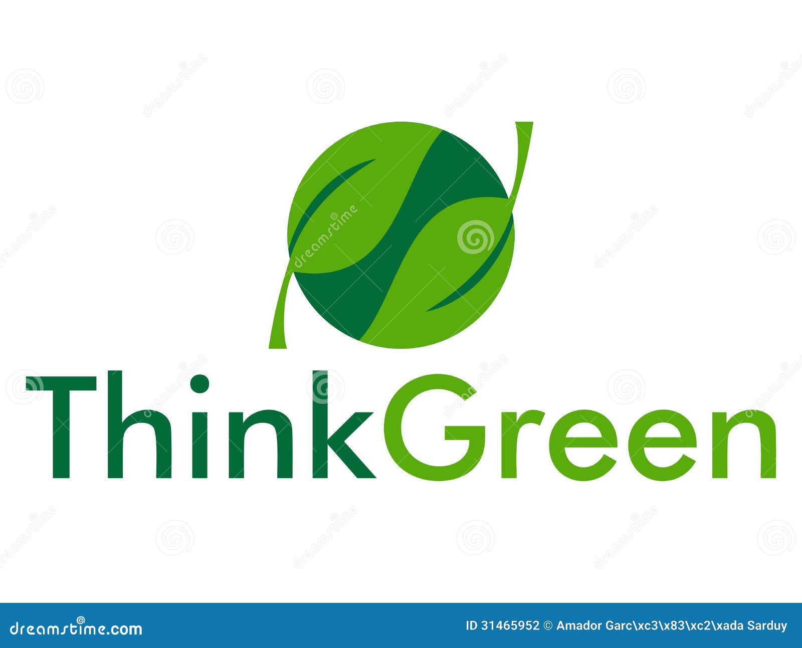 Think green stock vector. Illustration of earth, leaf - 31465952