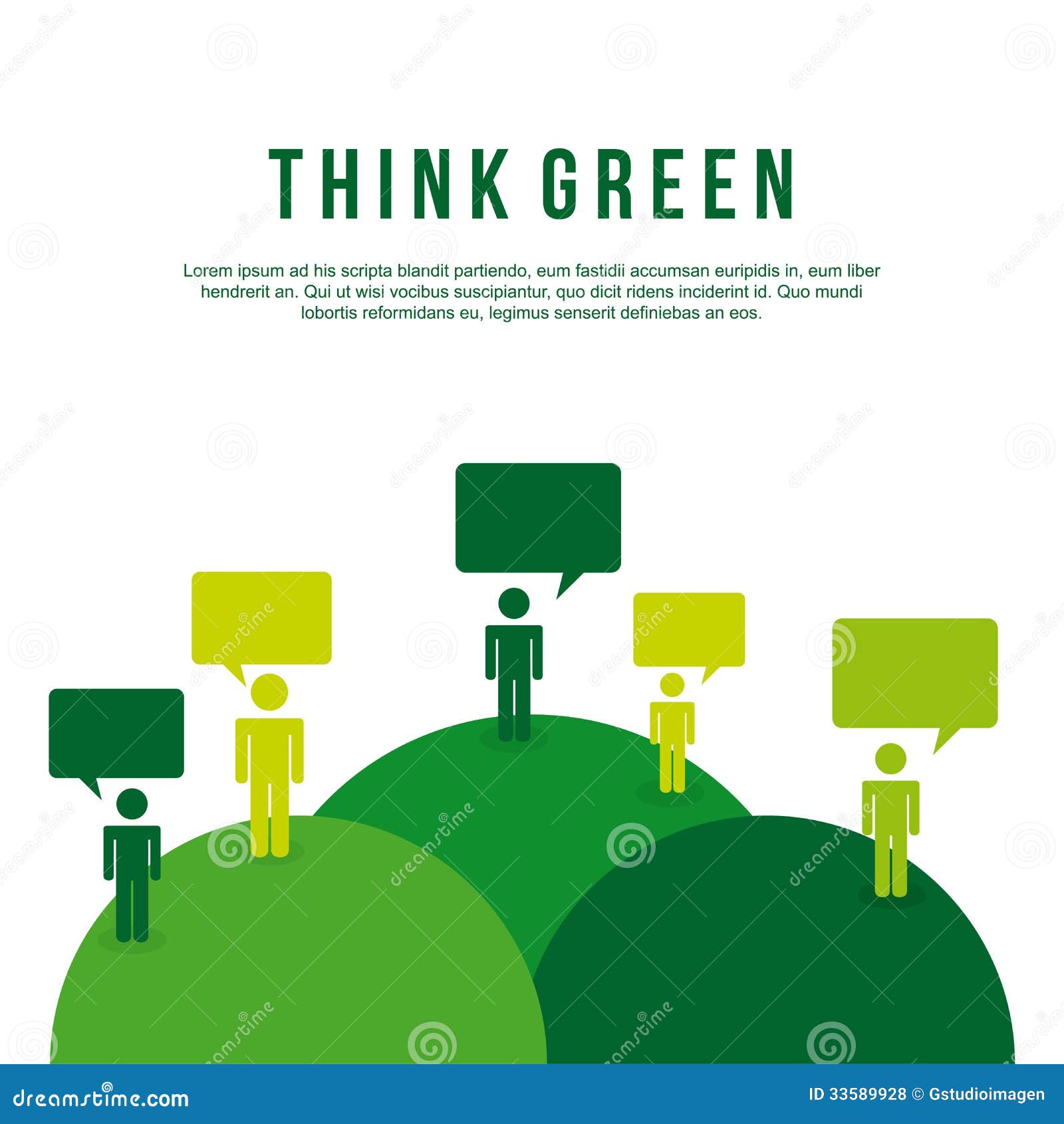 Think green stock illustration. Illustration of bubbles - 33589928