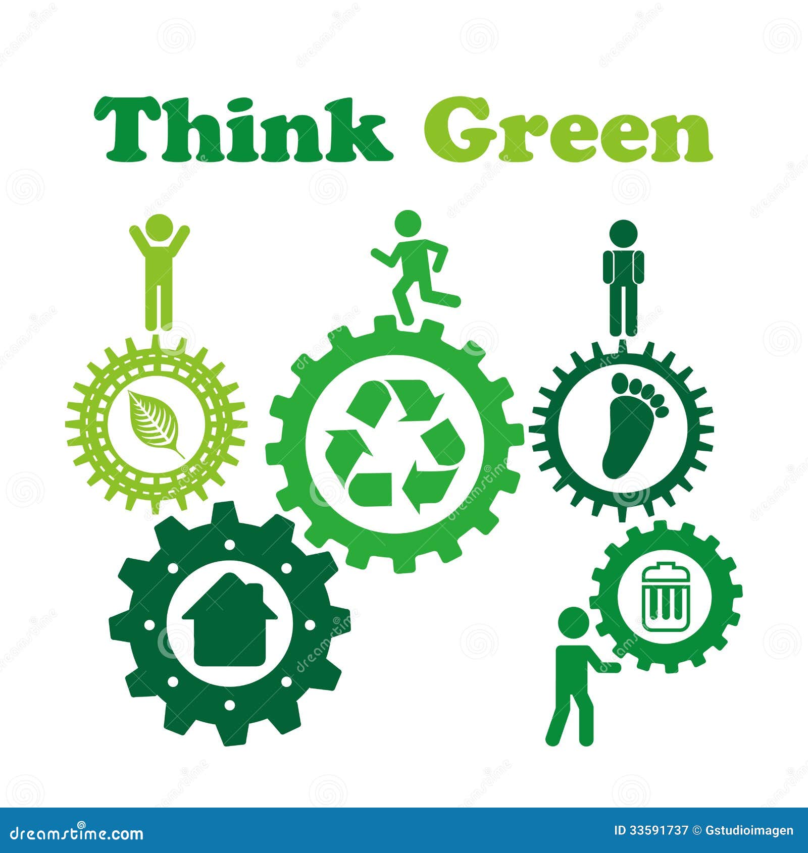 Think green stock illustration. Illustration of mind - 33591737