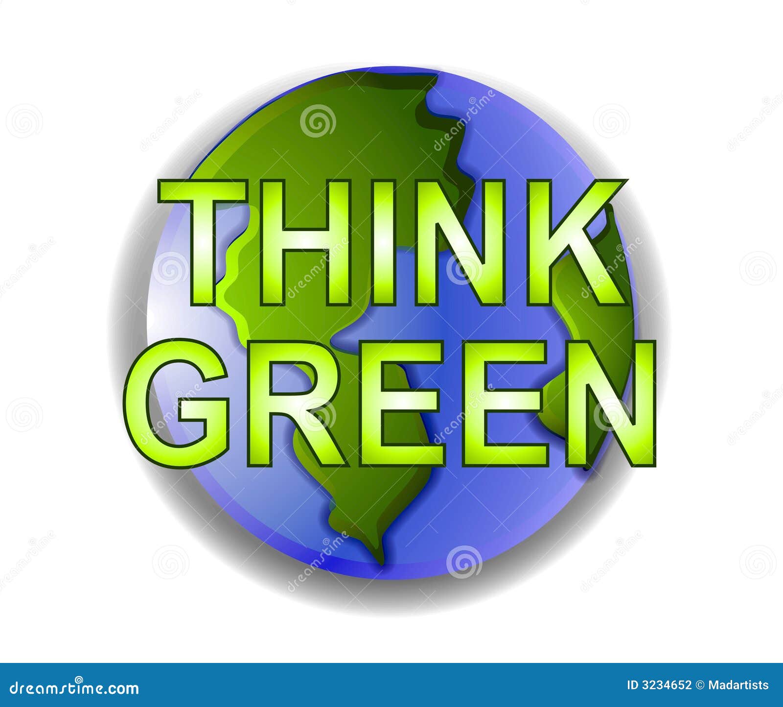 Think Green Planet Earth Icon Stock Illustration - Illustration of ...