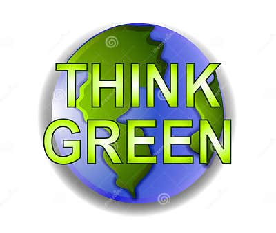 Think Green Planet Earth Icon Stock Illustration - Illustration of ...