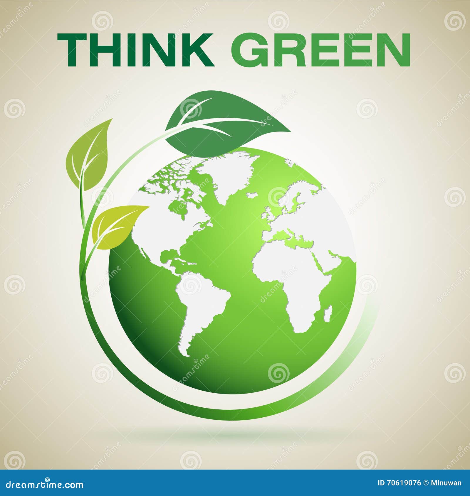 Think Green stock illustration. Illustration of organic - 70619076