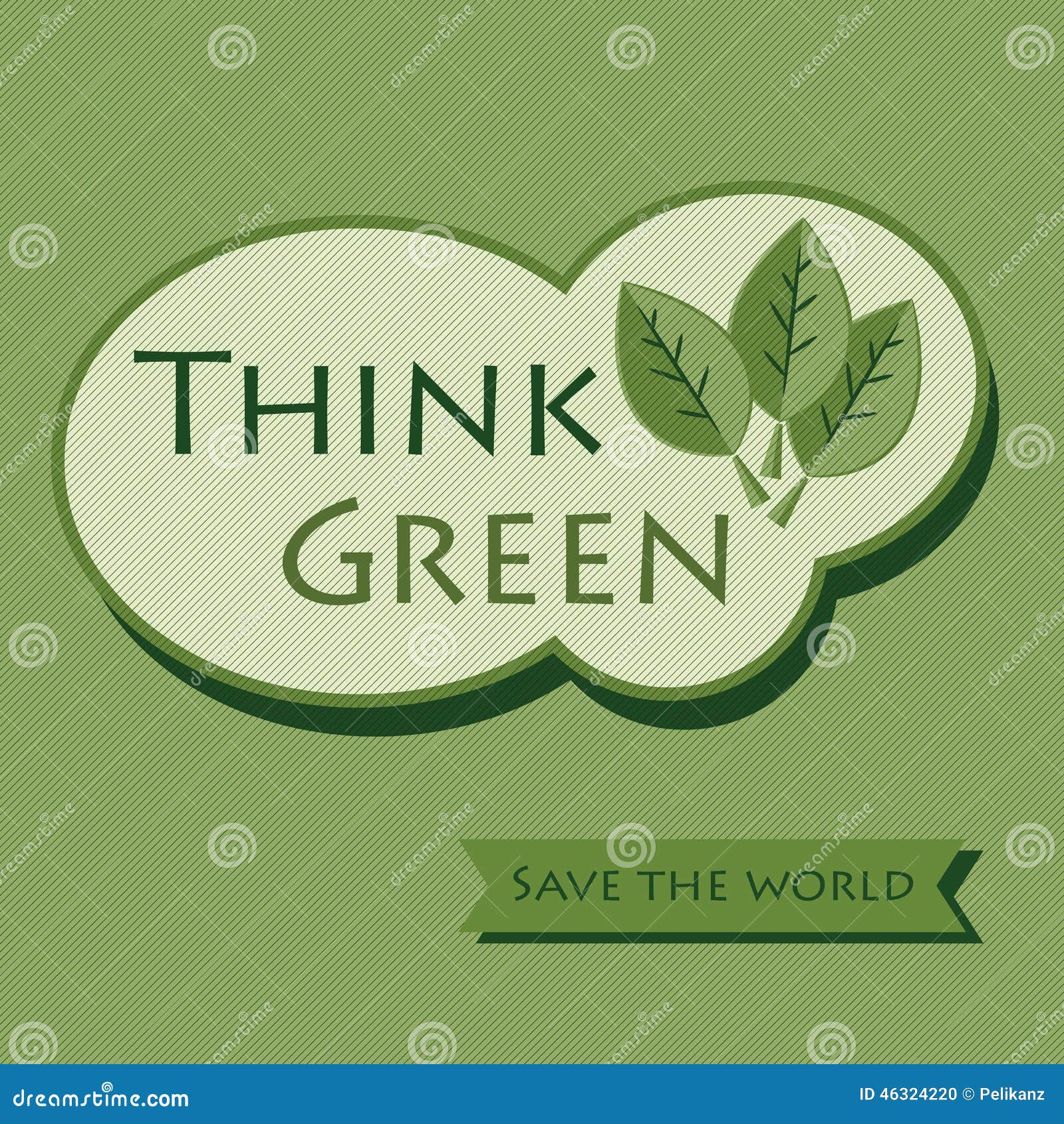 Think Green - Save the World Sticker Icon Stock Vector - Illustration ...