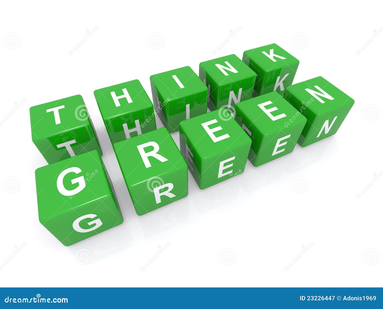 Think green sign stock image. Image of abstract, cubes - 23226447