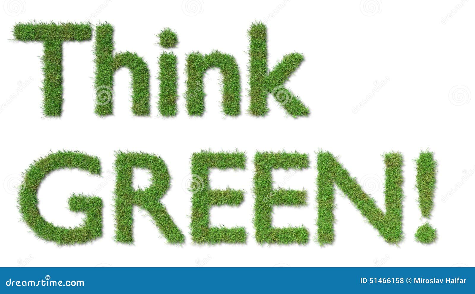 Think Green Sign on Grass Ecology Concept Stock Photo - Image of nature ...