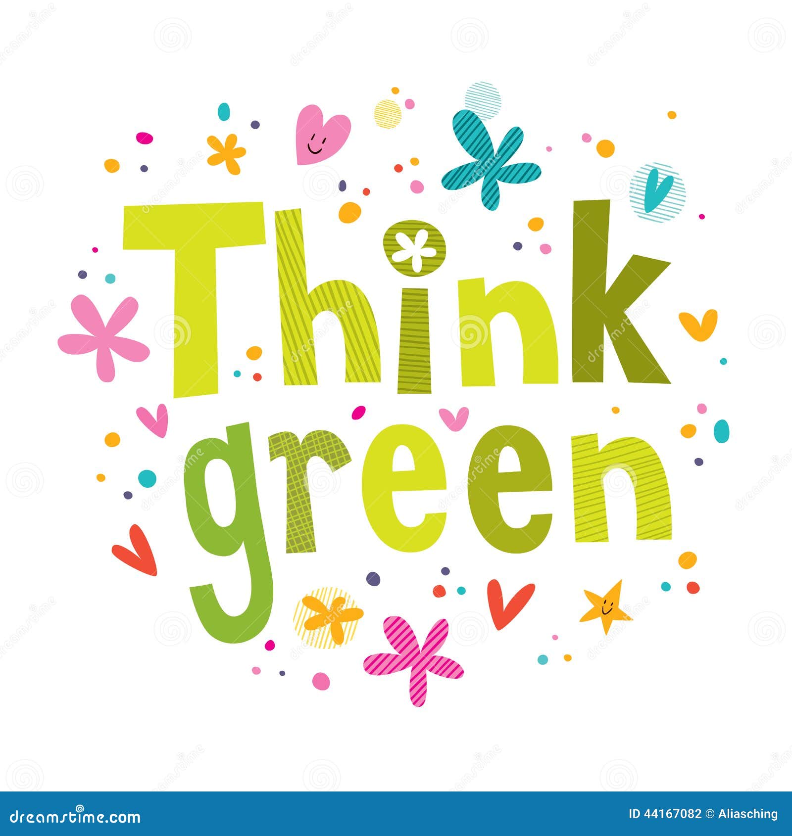 Think green text stock vector. Illustration of plant - 44167082