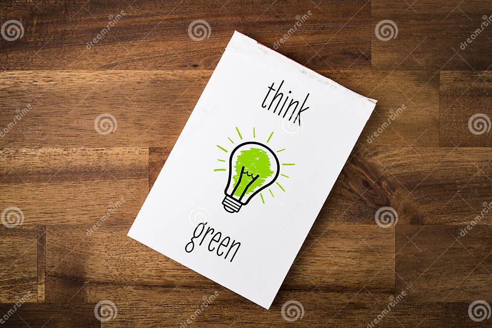 Think green stock photo. Image of bulbs, future, light - 195417778