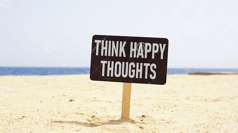 Think Happy Thoughts is Shown Using the Text Stock Image - Image of ...