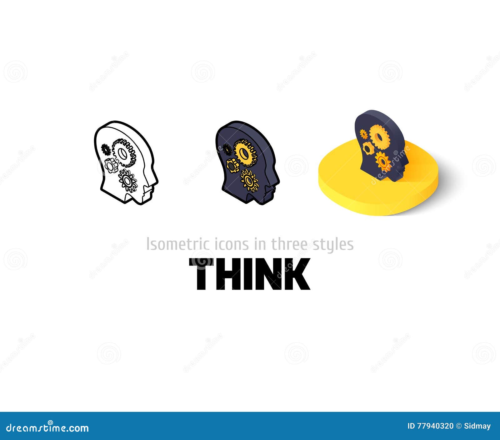 Think Icon Vector Sign And Symbol Isolated On White Background, Think ...