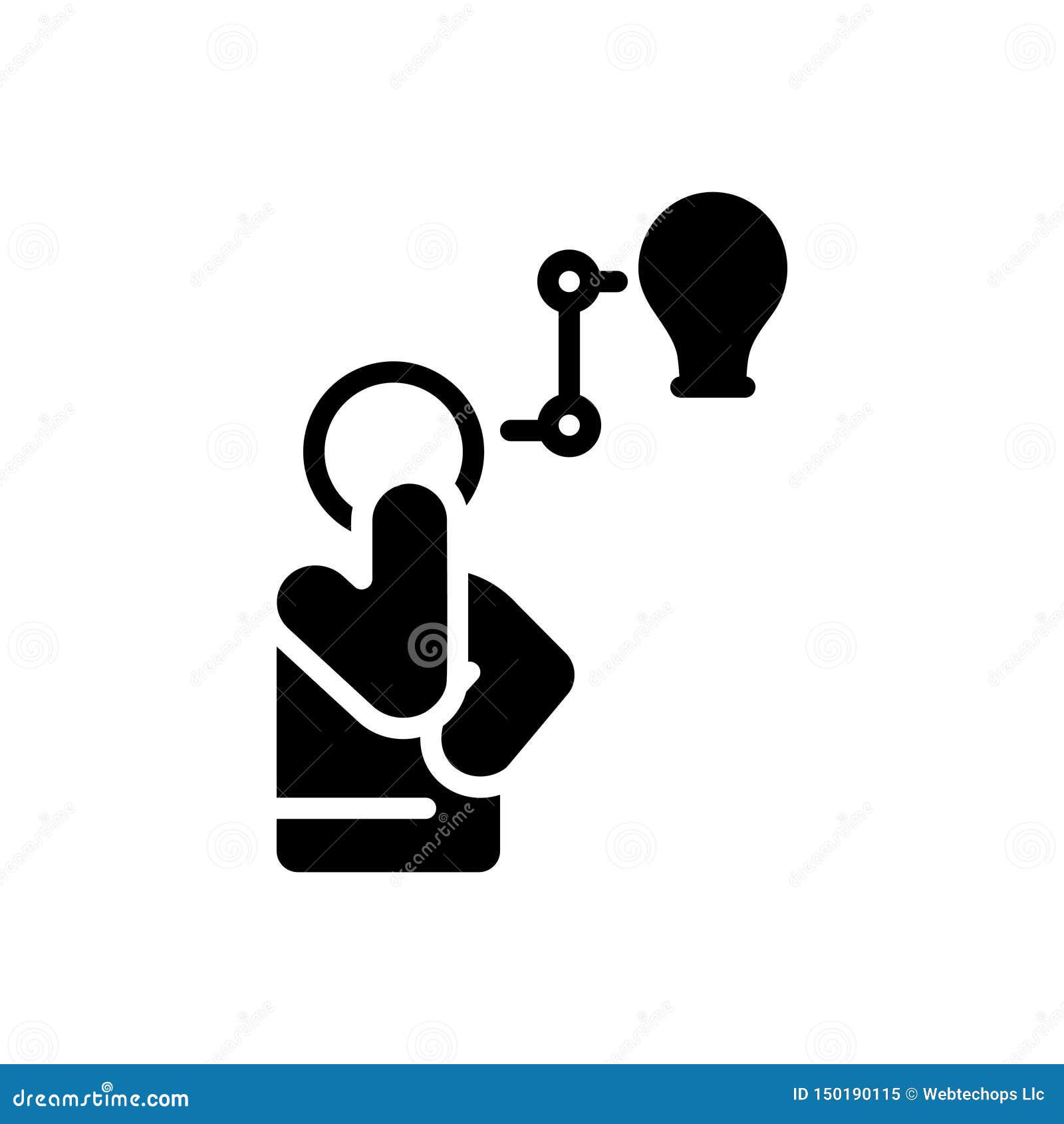 Black Solid Icon for Think, Peruse and Consider Stock Vector ...
