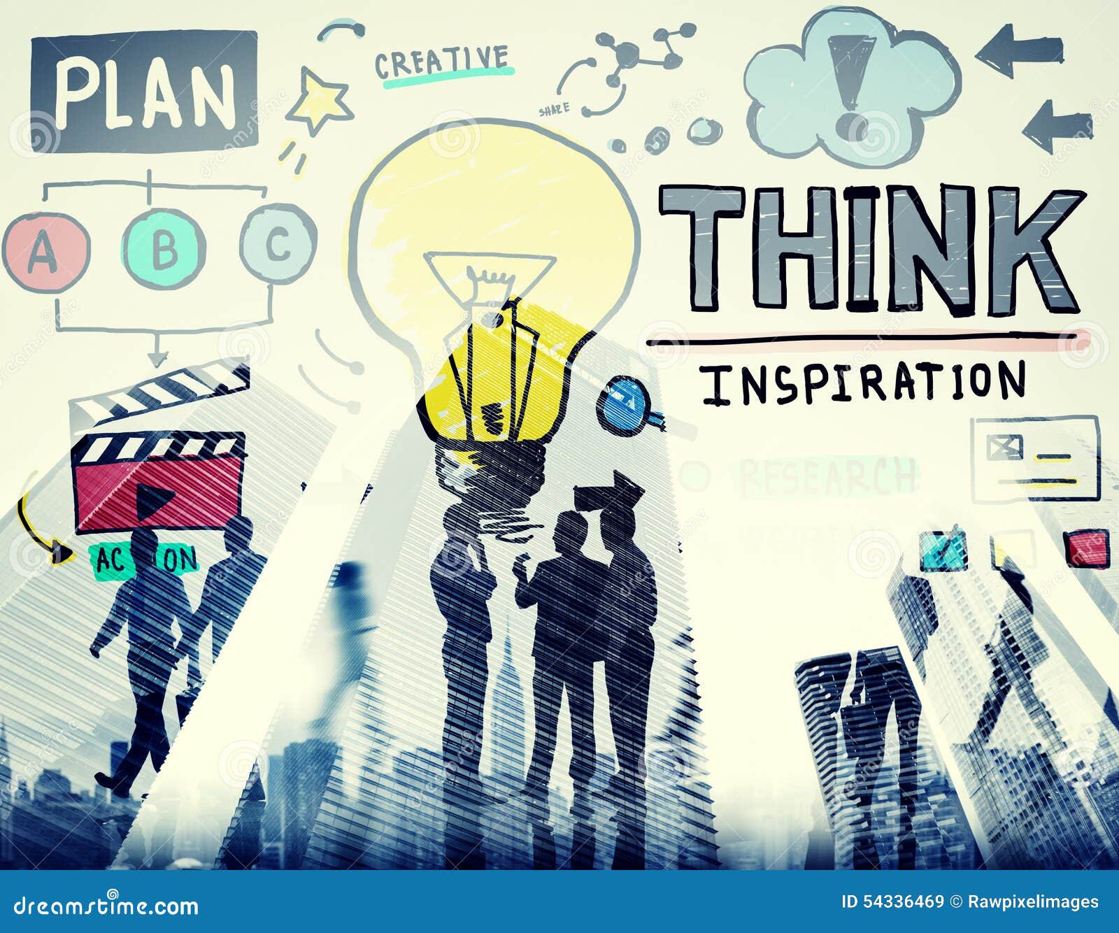 Think Inspiration Knowledge Solution Vision Innovation Concept Stock ...