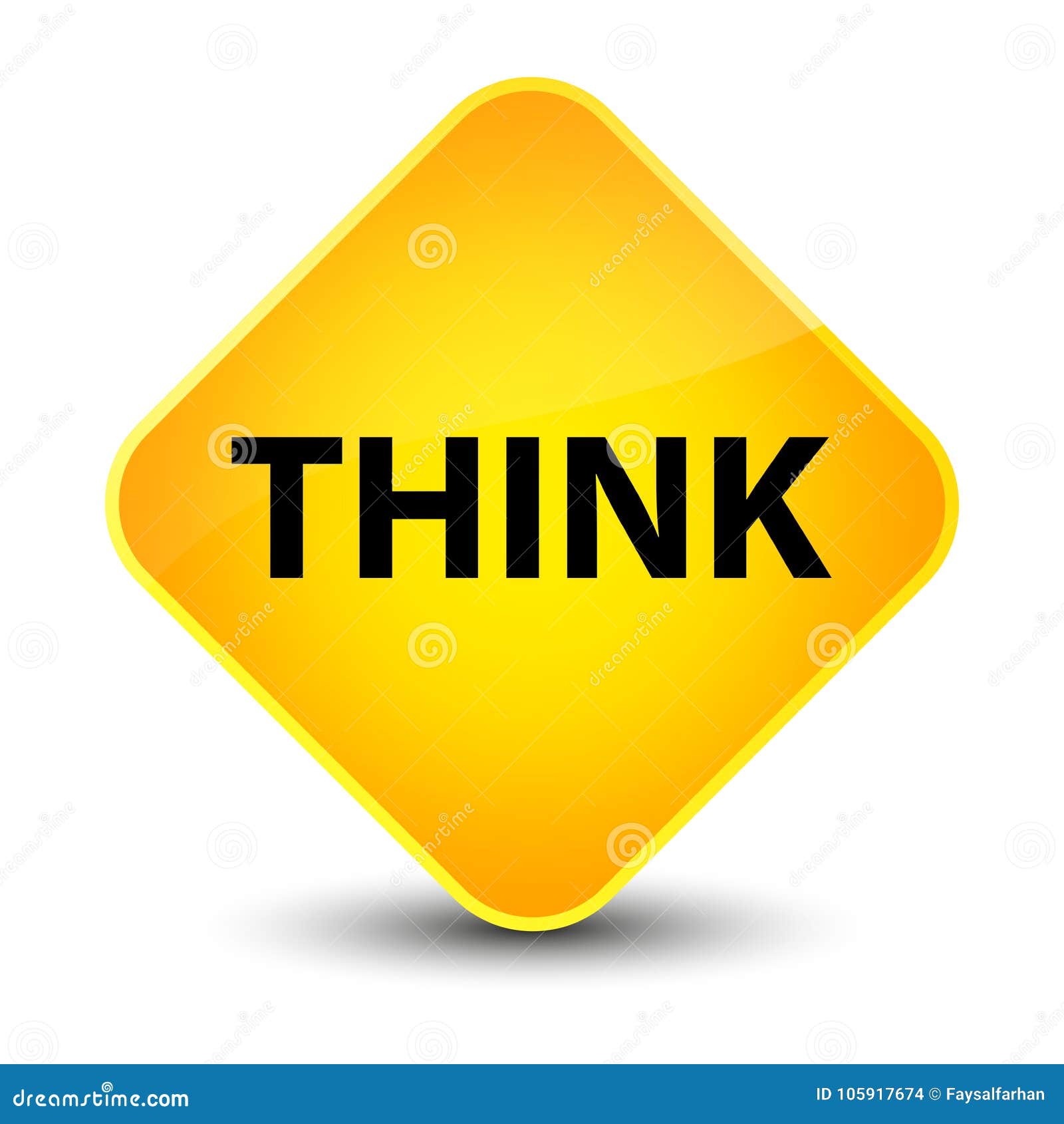 Think Elegant Yellow Diamond Button Stock Illustration - Illustration ...