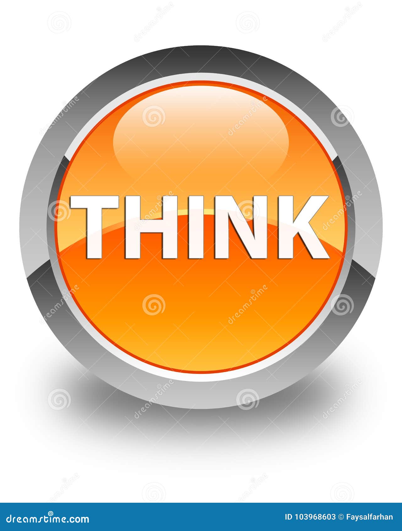 Think Glossy Orange Round Button Stock Illustration - Illustration of ...