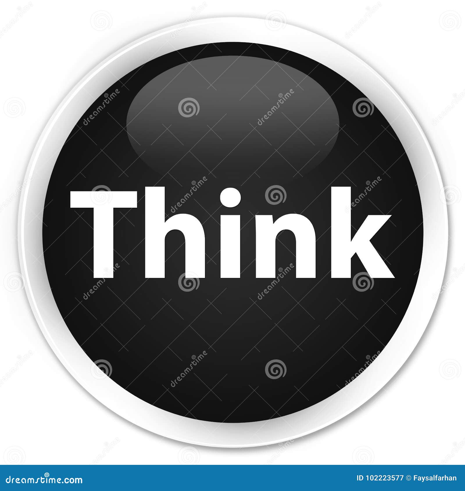 Think Premium Black Round Button Stock Illustration - Illustration of ...