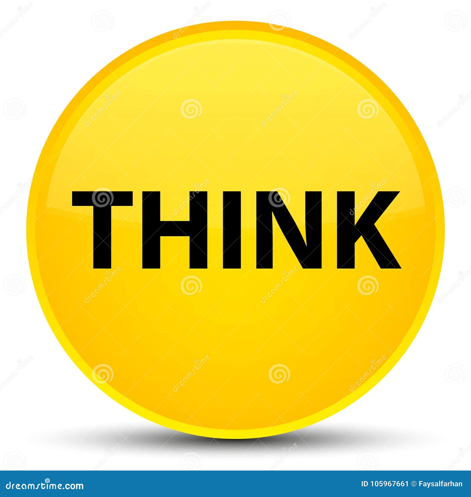 Think Special Yellow Round Button Stock Illustration - Illustration of ...