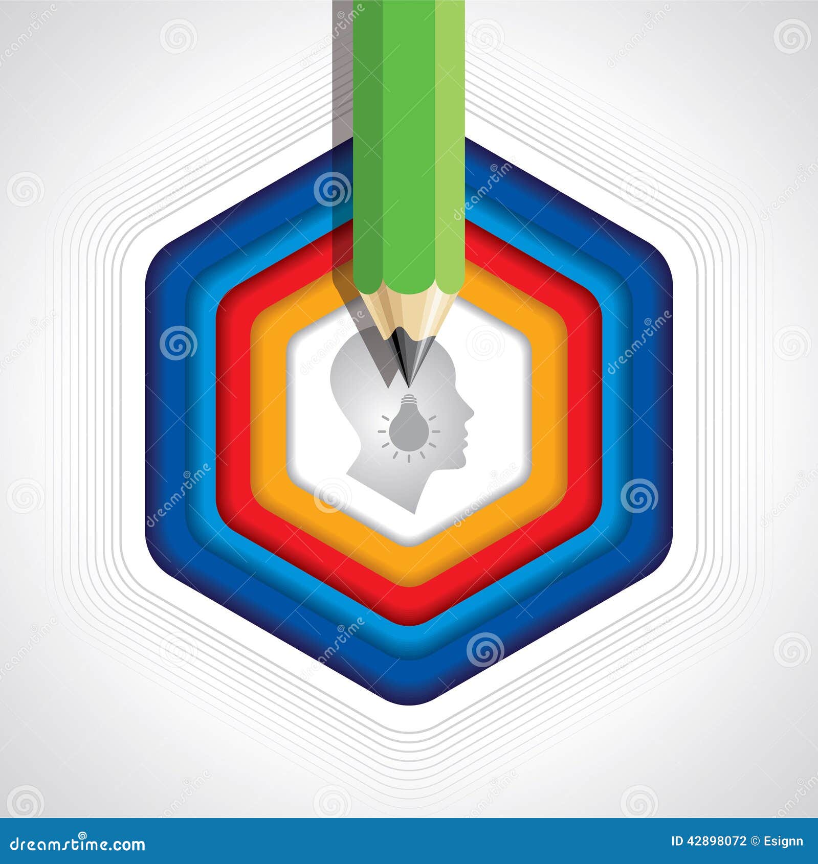 Think and Learn Idea with Pencil Stock Vector - Illustration of ...