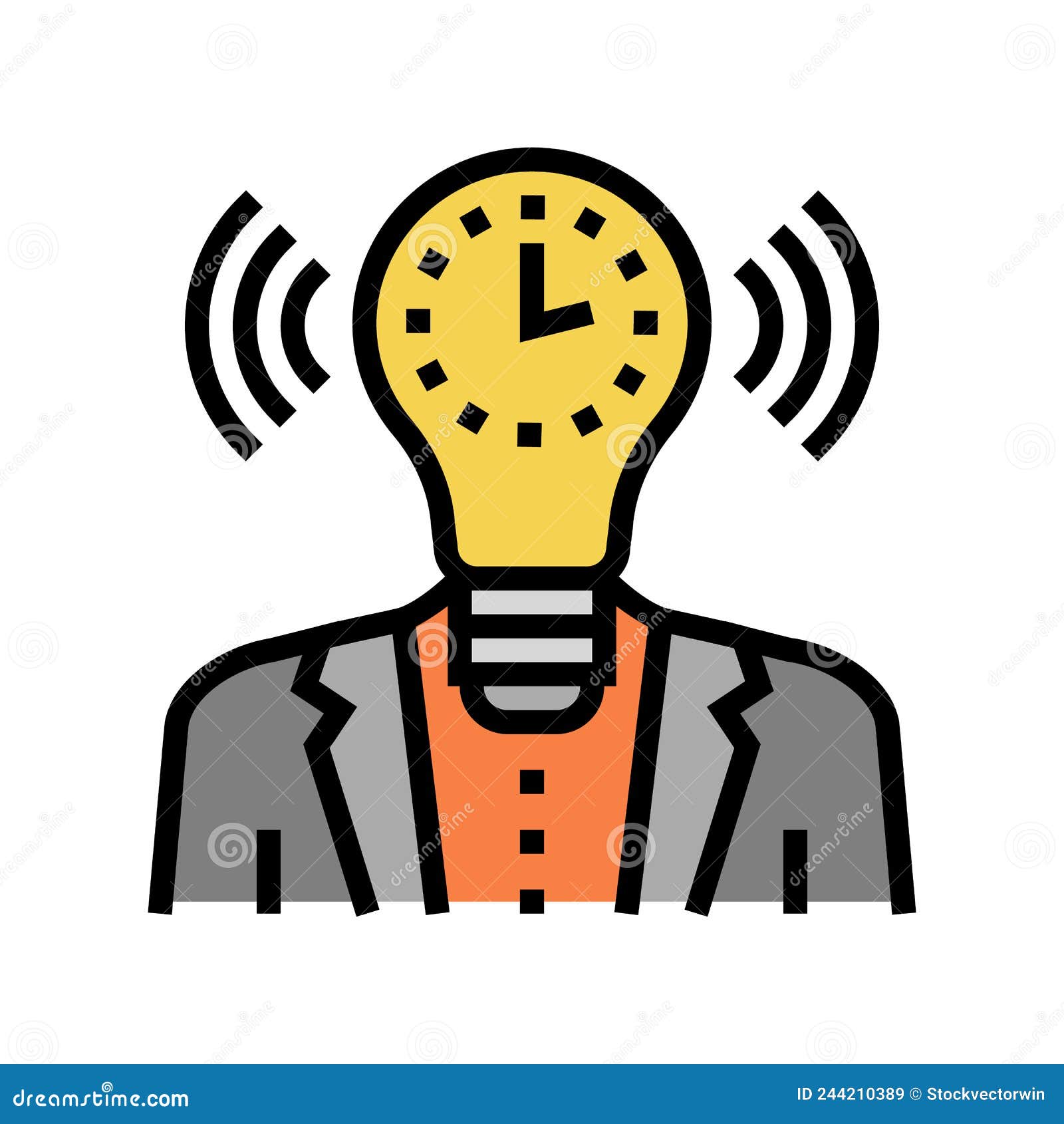 Think Light Bulb Color Icon Vector Illustration Stock Vector ...