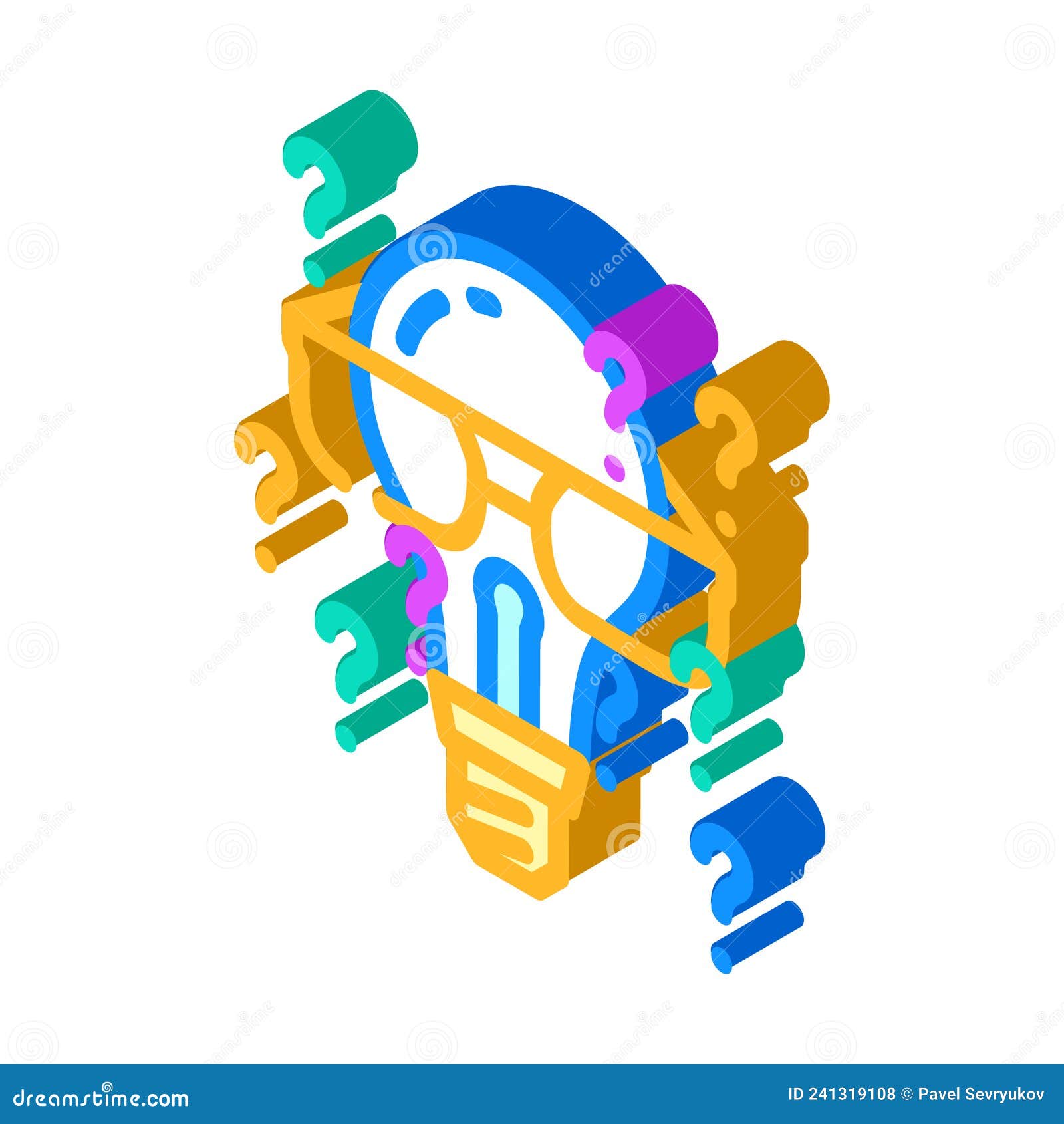 Think Light Bulb Isometric Icon Vector Illustration Stock Vector ...