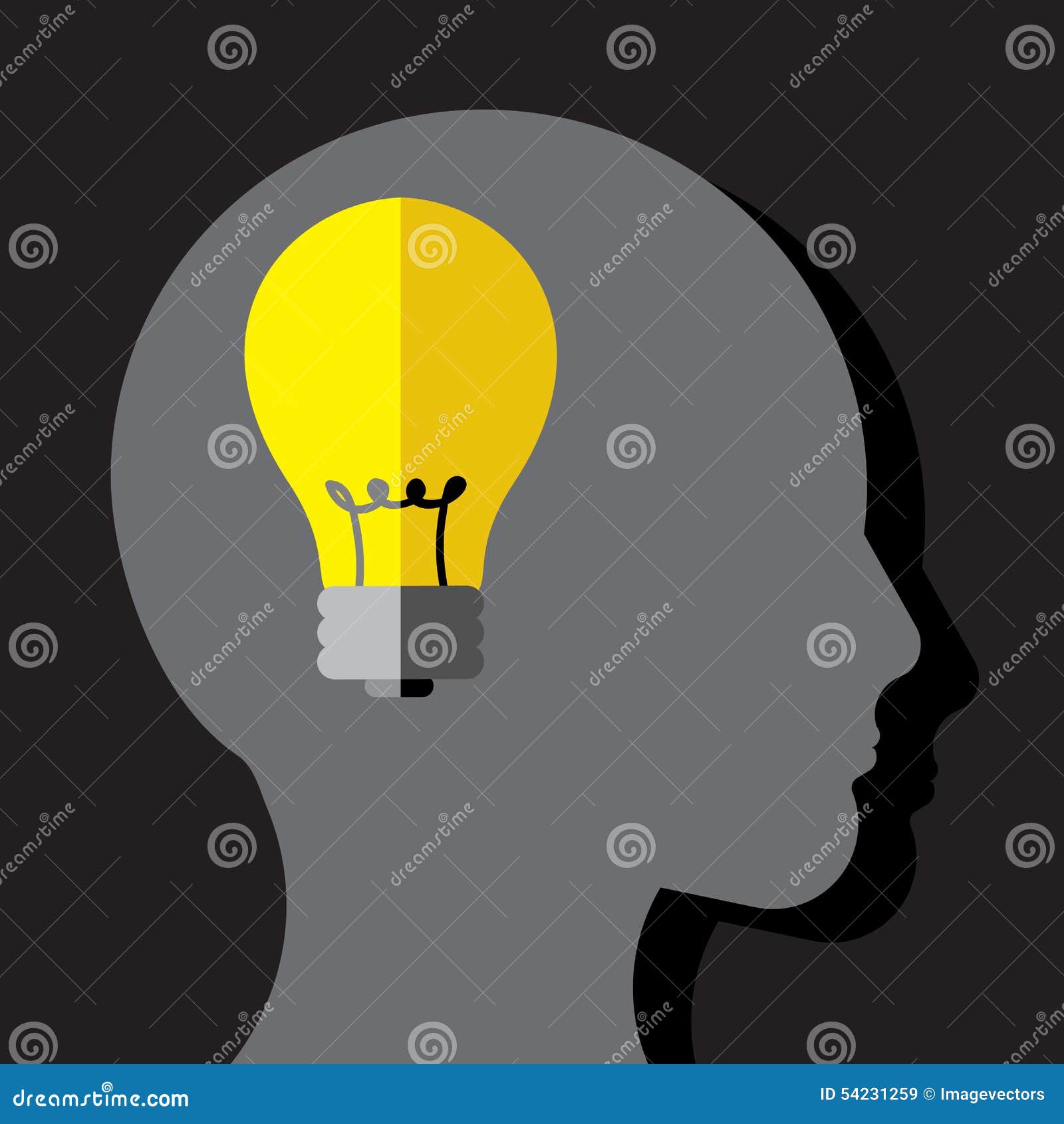 Think light bulb stock vector. Illustration of person - 54231259