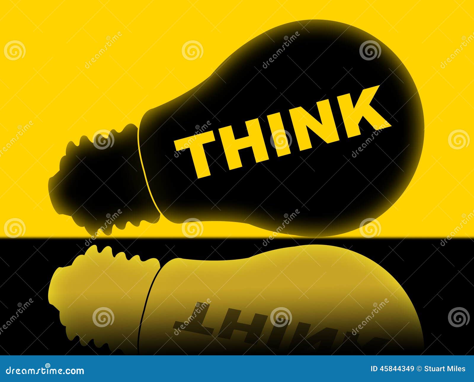 Think Lightbulb Indicates Contemplation Plan And Consideration Stock ...
