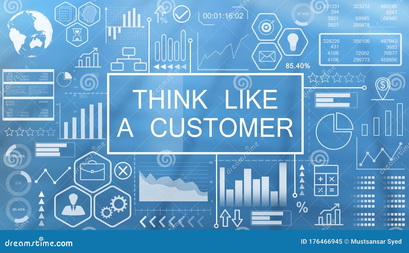 Think Like a Customer, Animated Typography Stock Illustration ...