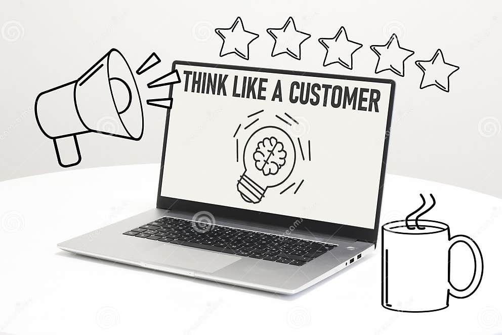 Think Like a Customer is Shown Using the Text Stock Image - Image of ...